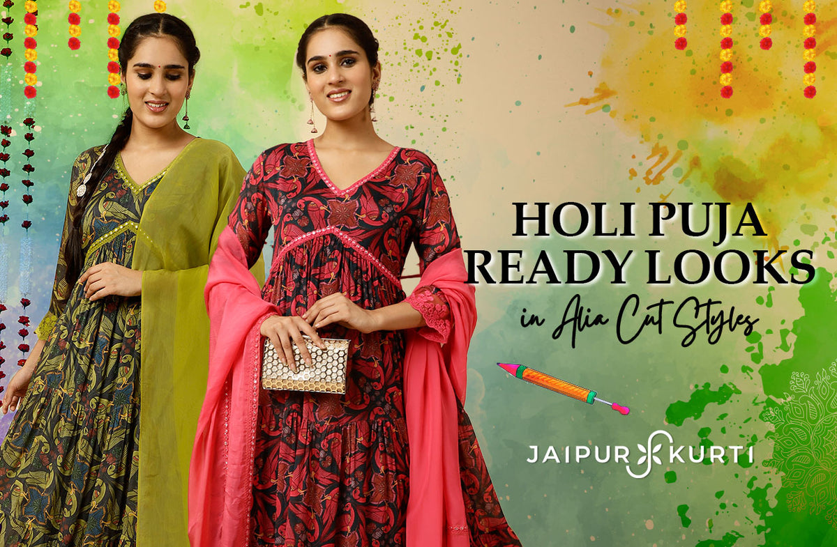 Holi Puja Ready Looks in Alia Cut Styles